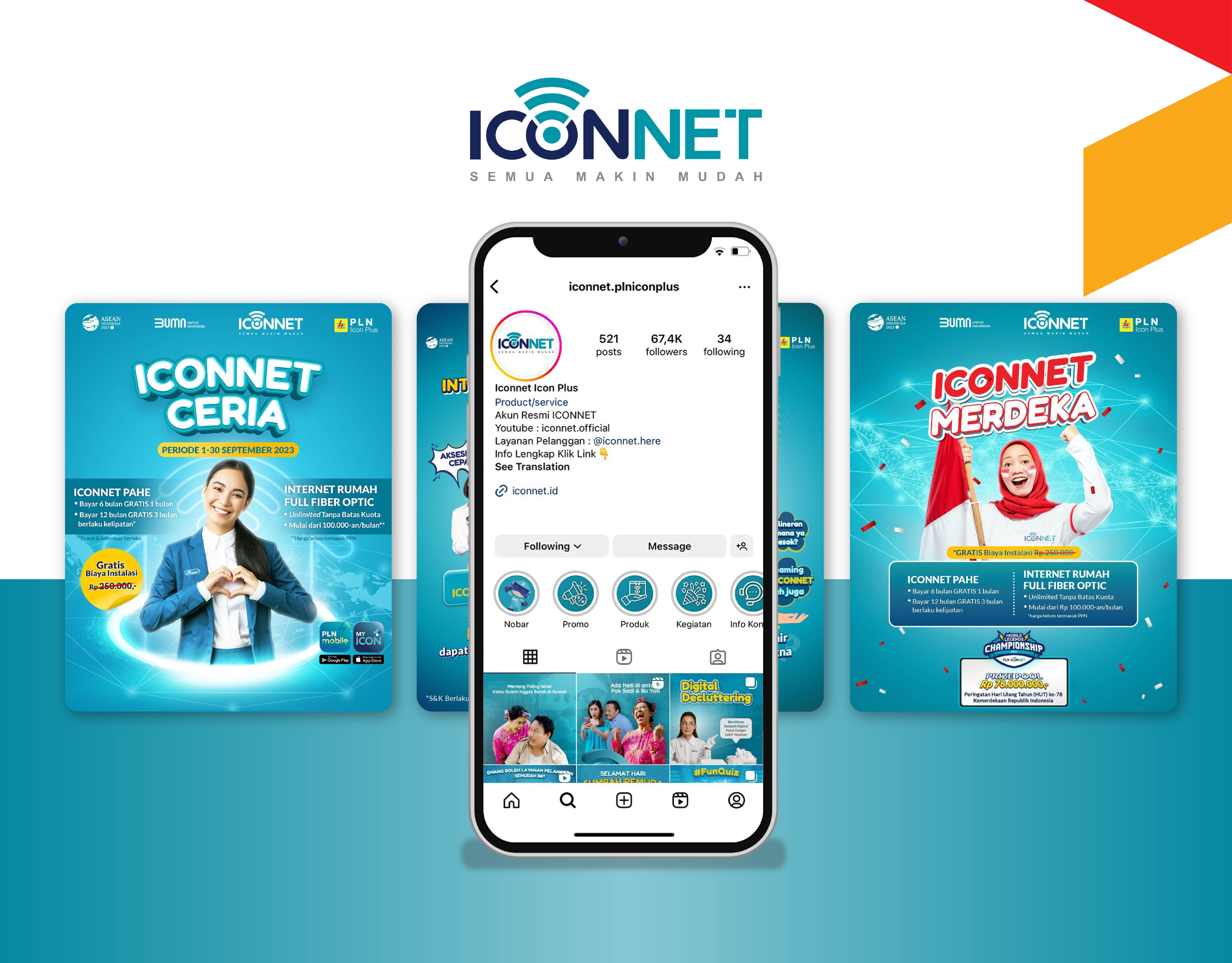 Desain Konten dan Marketing Kit ICONNET | Our Works | Arahmata Digital ...